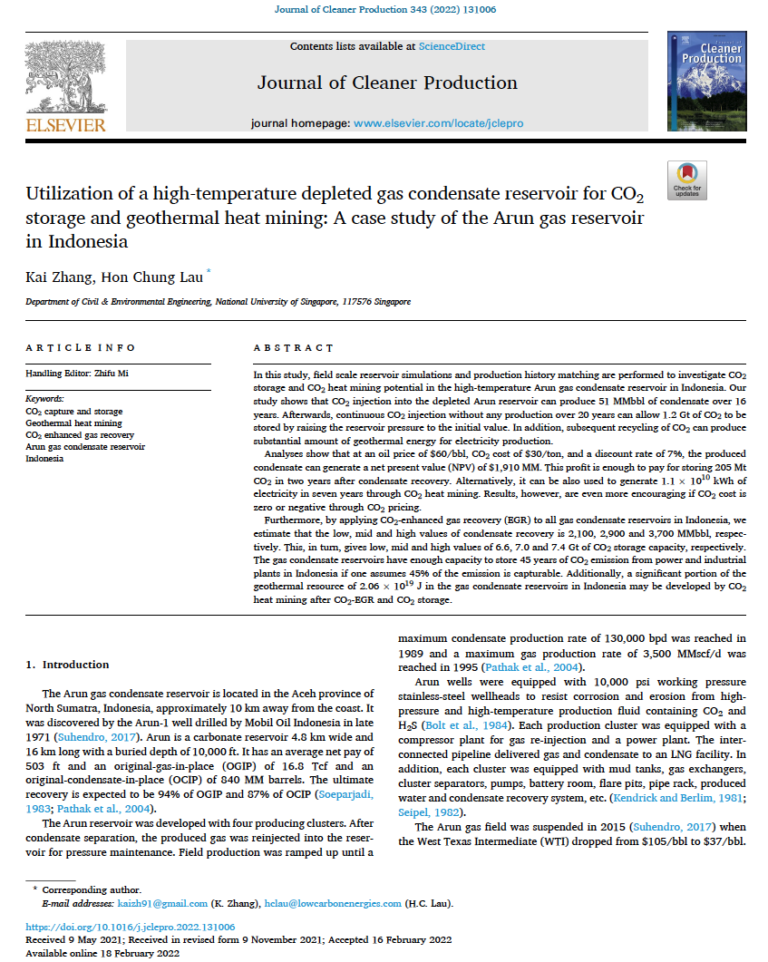 CCS in Arun - Low carbon energies